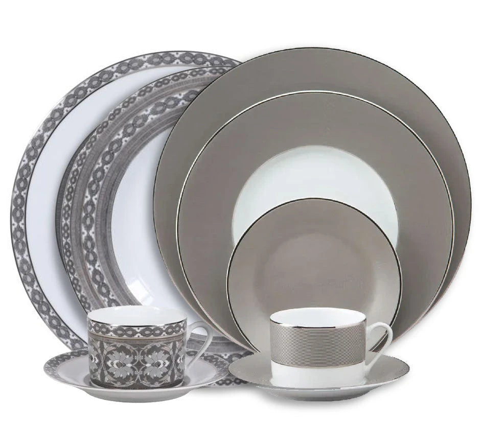 Metallic Dinnerware Collection In Platinum – Material Possessions